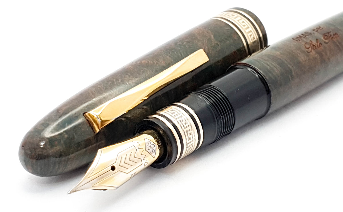 OMAS A.M 87 Green Briarwood Fountain Pen for Stilo Fetti - 14k EF Nib ...